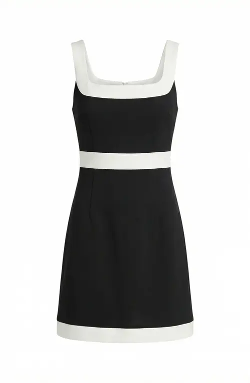 MODENAIRE Contrast Trim Sleeveless Mini Dress