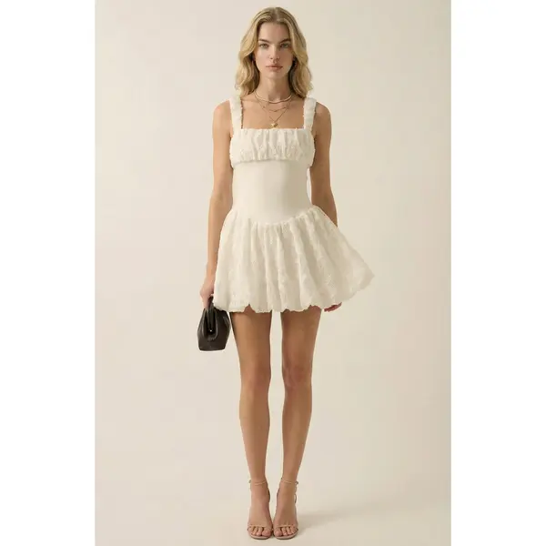 MODENAIRE Boucle Knit Fit And Flare Mini Dress