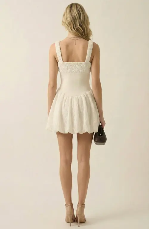 MODENAIRE Boucle Knit Fit And Flare Mini Dress
