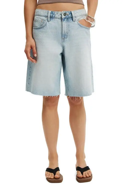 COTTON ON Baggy Denim Short - Laurel Blue Raw