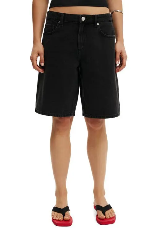 COTTON ON Baggy Denim Short - Leo Black