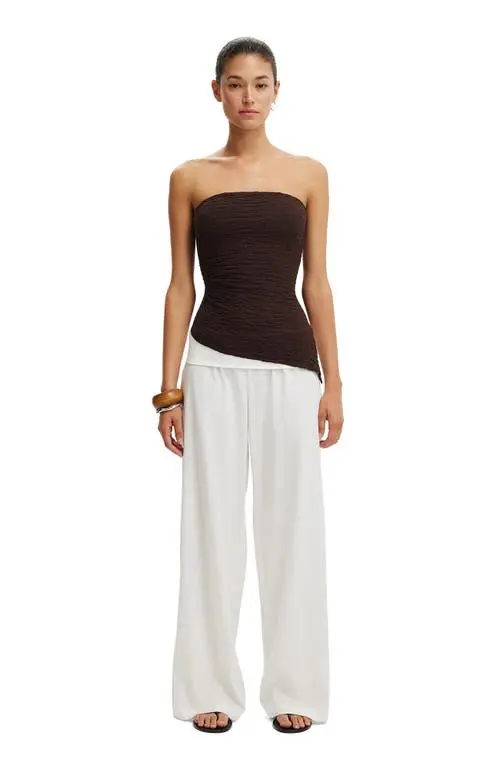 COTTON ON Haven Fold Over Pant - White