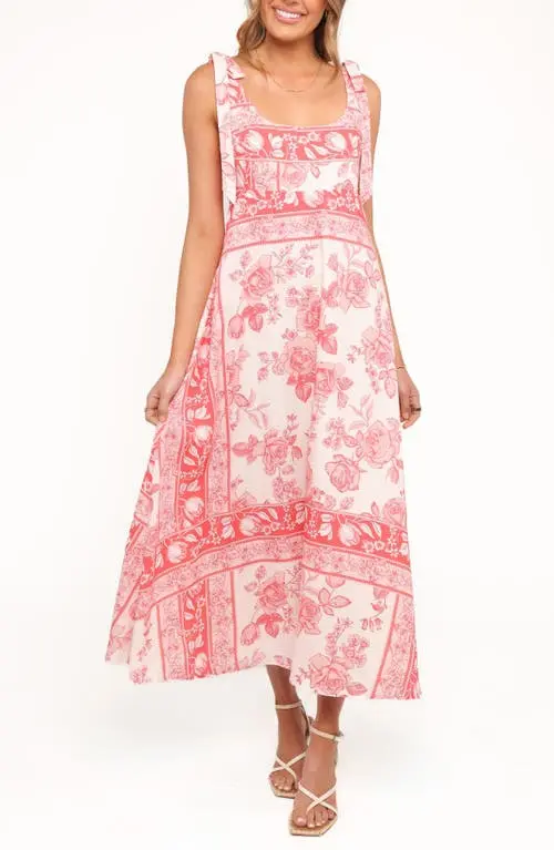 PETAL & PUP Valara Tie Shoulder Maxi Sundress - Rose Tile