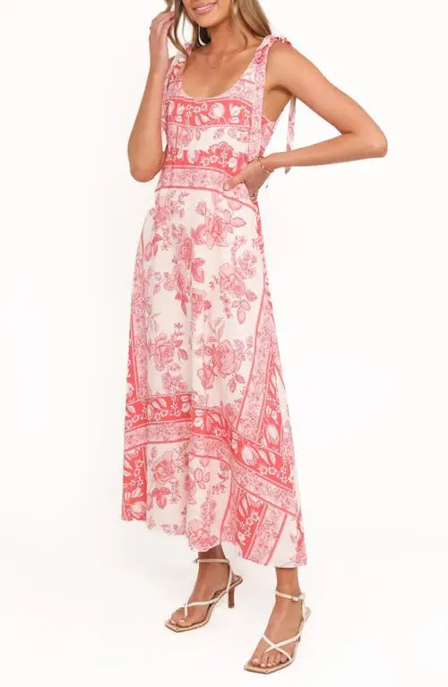PETAL & PUP Valara Tie Shoulder Maxi Sundress - Rose Tile