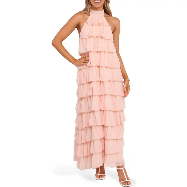 PETAL & PUP Zoella Ruffle Tiered Maxi Dress - Pink