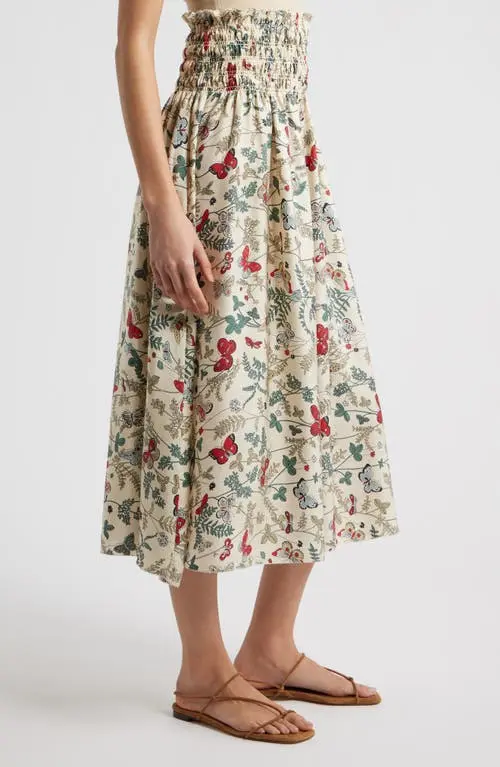 The Great. The Canary Floral A-line Midi Skirt