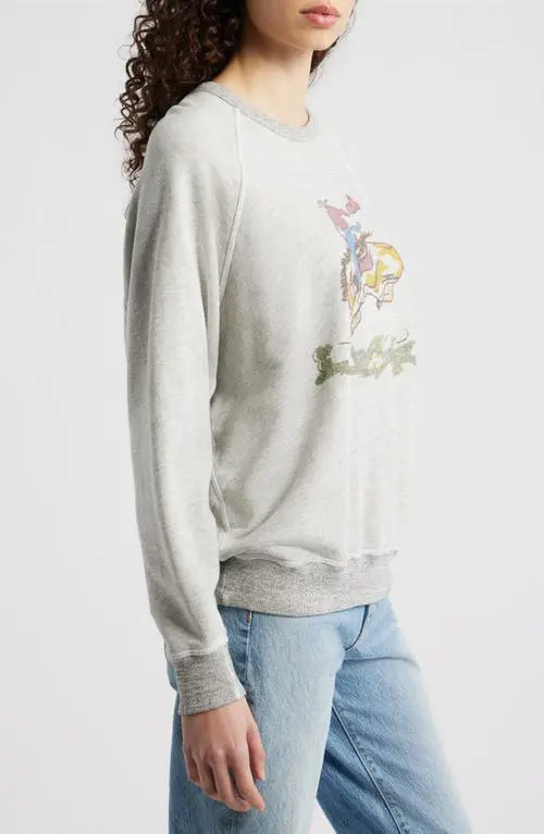 The Great. Cotton Graphic Sweatshirt - Soft Heather Grey