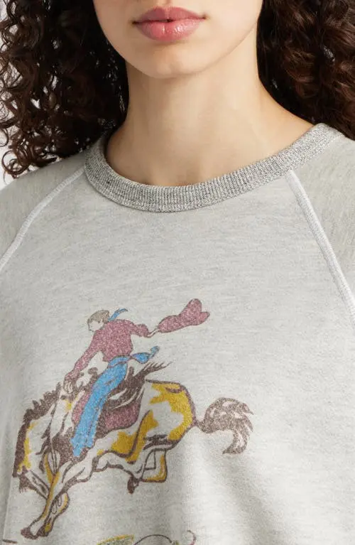 The Great. Cotton Graphic Sweatshirt - Soft Heather Grey