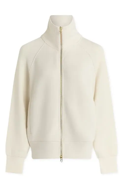 Varley Tyde Mixed Media Zip Front Sweatshirt - Pristine