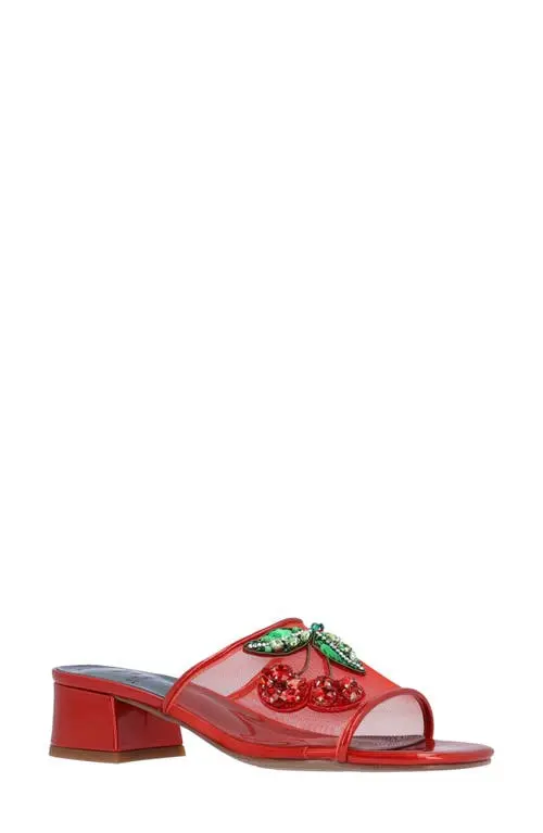 J. Reneé Cherry Slide Sandal - Red/green
