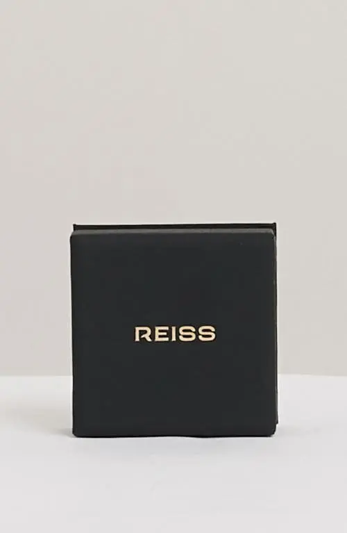 REISS Halle Hammered Hoop Earrings - Silver Tone