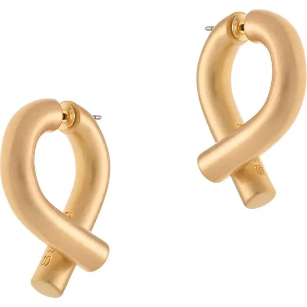 REISS Taylor Tubular Metal Twist Front/back Earrings - Gold Tone