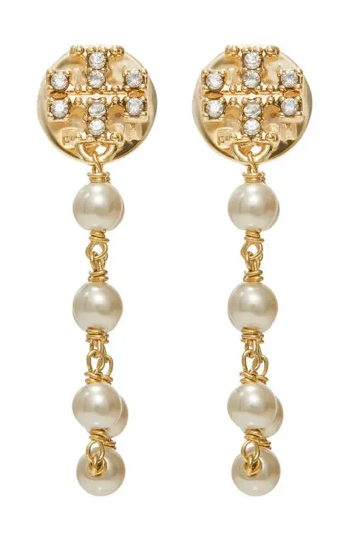 Tory Burch Moondance Faux Pearl & Chain Drop Earrings - Tory Gold/pearl/crystal