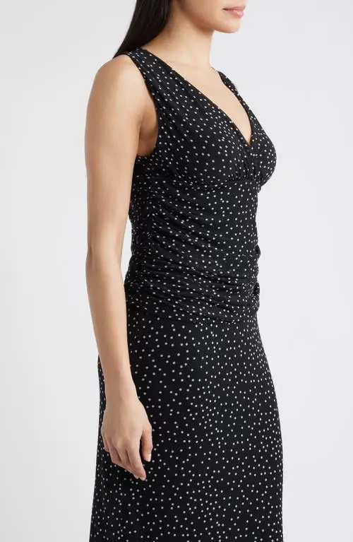 Loveappella Ruched Empire Waist Sleeveless Top - Black