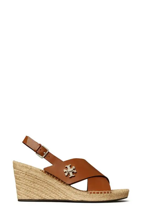 Tory Burch Turnlock Espadrille Slingback Platform Wedge Sandal
