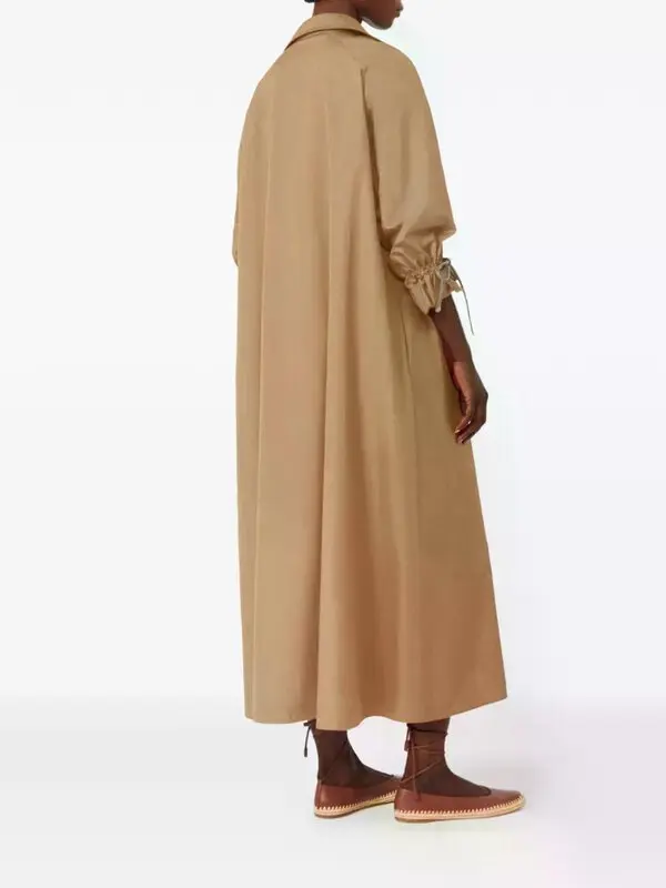 Max Mara Tie-cuffs Collared Midi Dress - Neutrals
