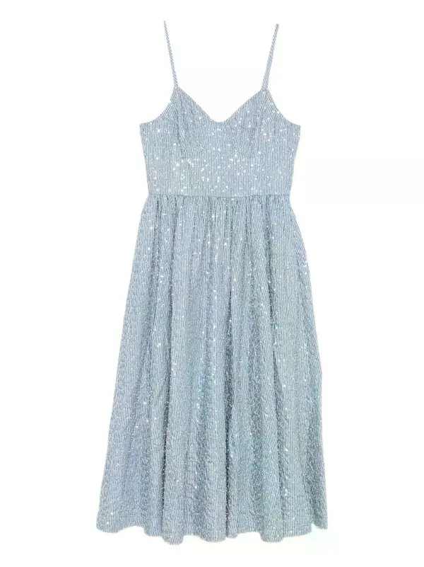 Sandro Striped Sequin Midi Dress