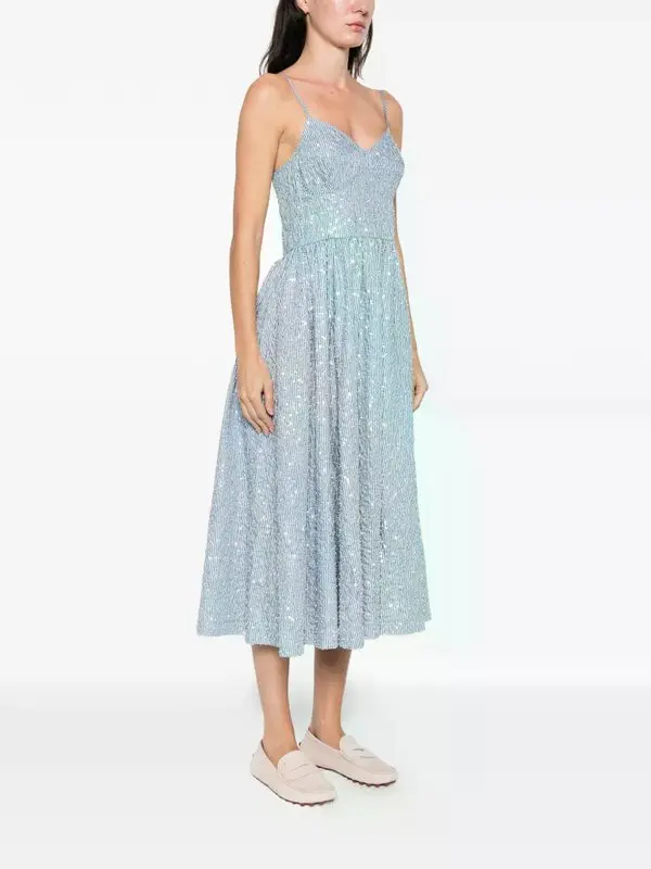 Sandro Striped Sequin Midi Dress