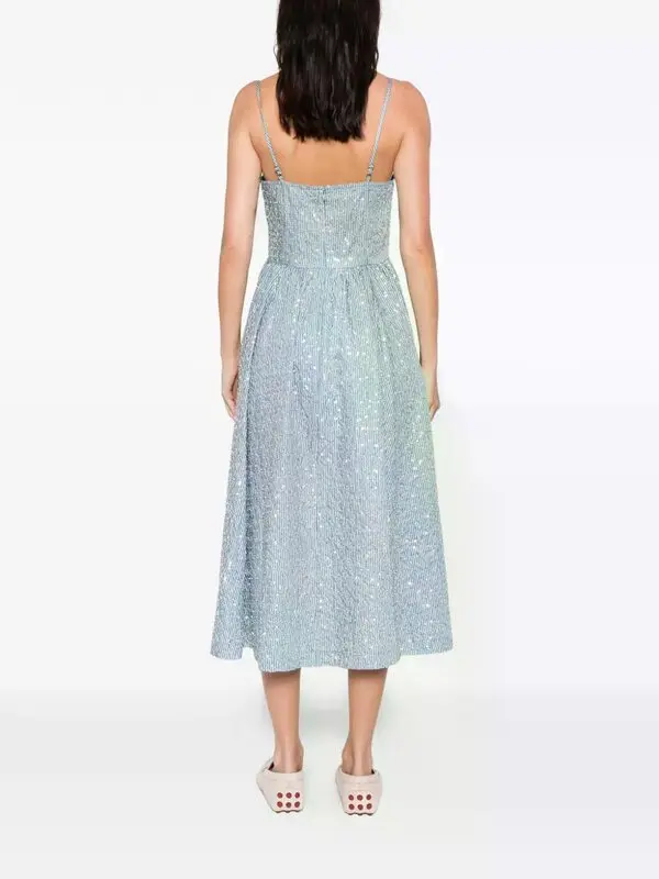Sandro Striped Sequin Midi Dress