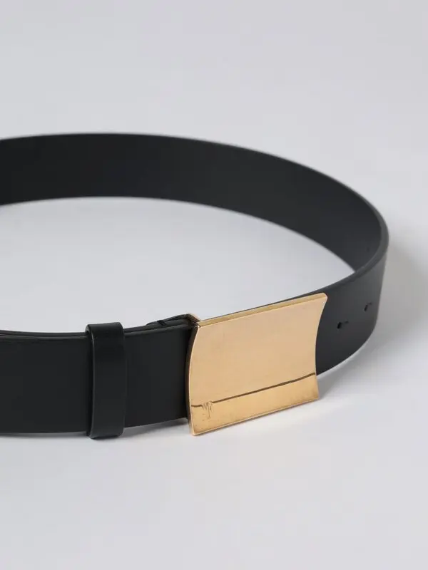Alberta Ferretti Leather Belt With Gold Tone Buckle