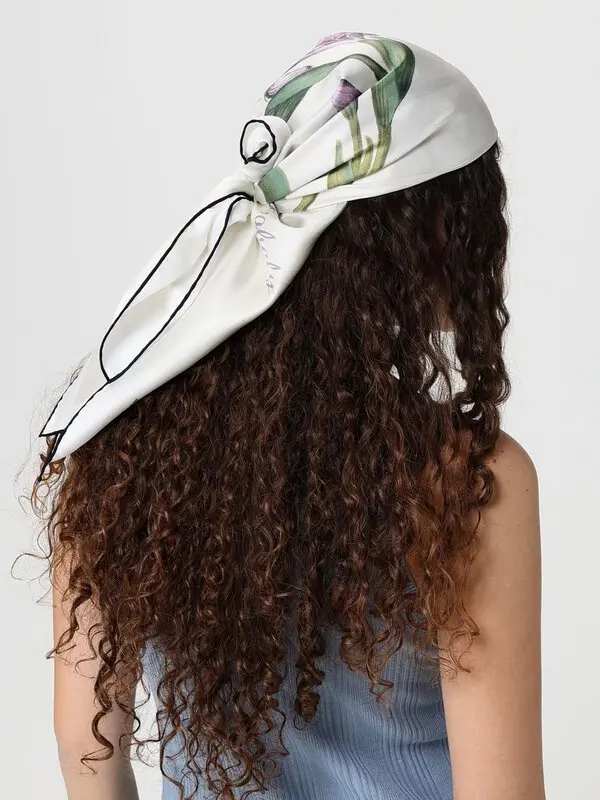Alberta Ferretti Printed Silk Scarf - White