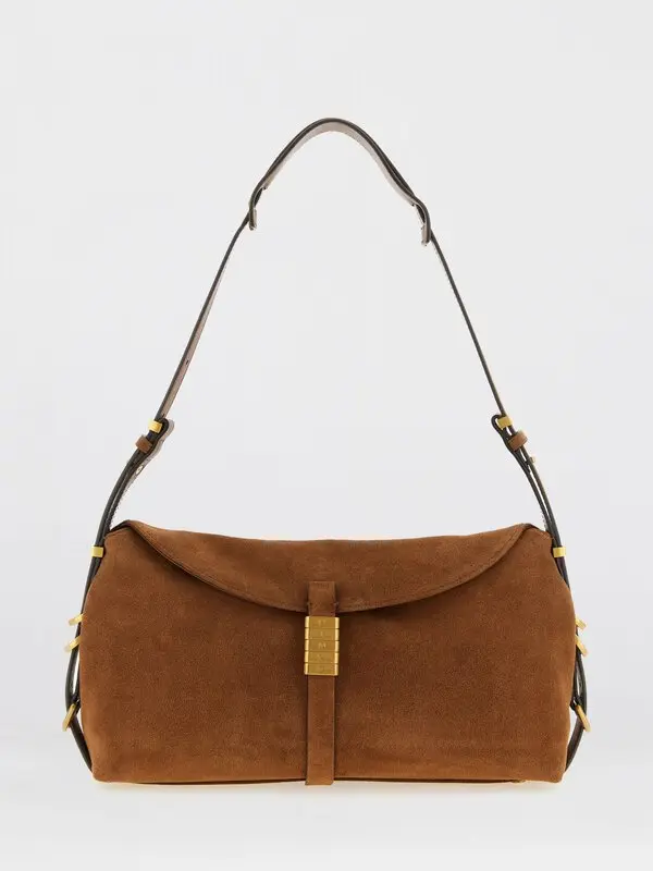 Pinko Medium Suede Saddle Bag - Brown