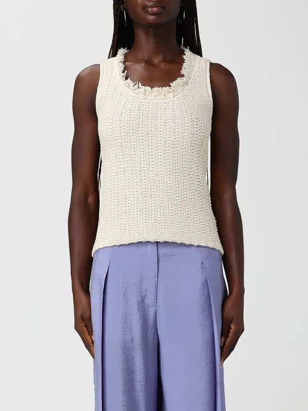 Emporio Armani Raffia Effect Top - Beige