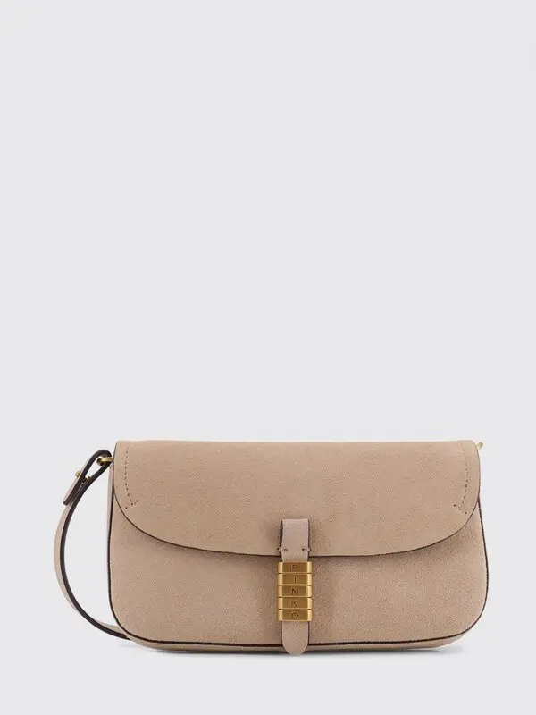 Pinko Saddle Flat Medium Shoulder Bag - Brown