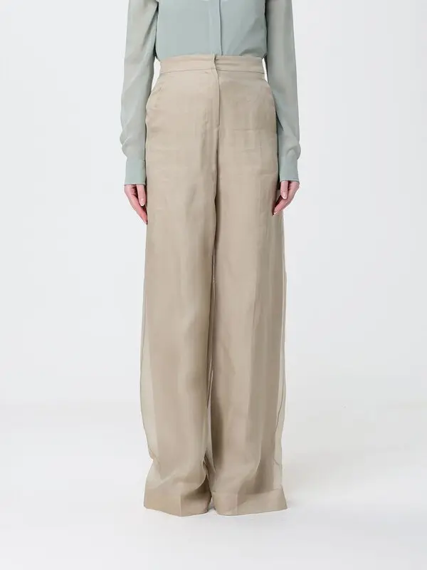 Max Mara Silk Flared Trousers - Sand