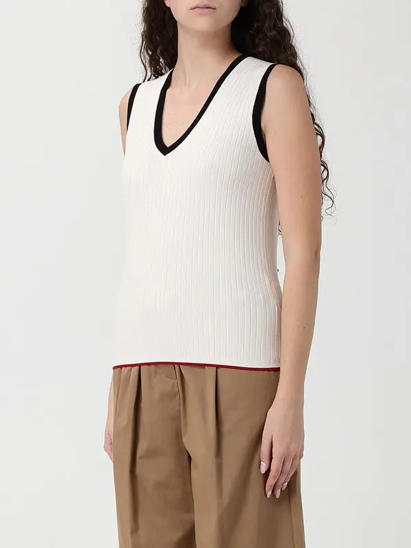 Max Mara Viscose Knit Top - White