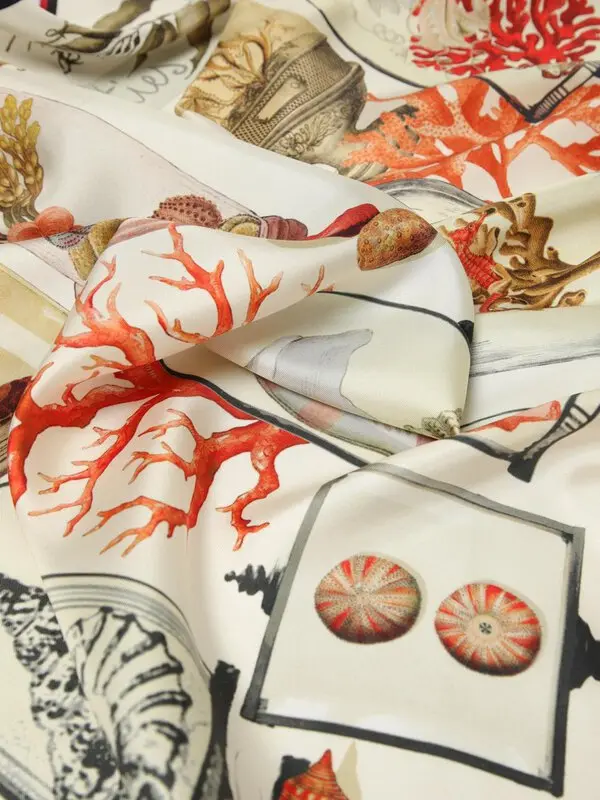 Max Mara Printed Silk Foulard - Beige