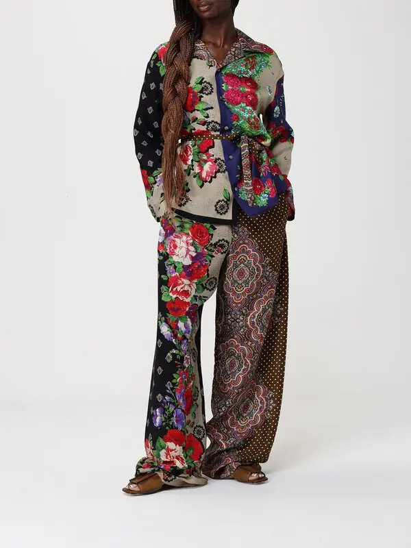 Moschino Abstract Patchwork Silk Shirt
