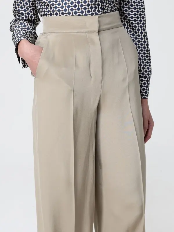 Max Mara Silk Palazzo Trousers - Sand