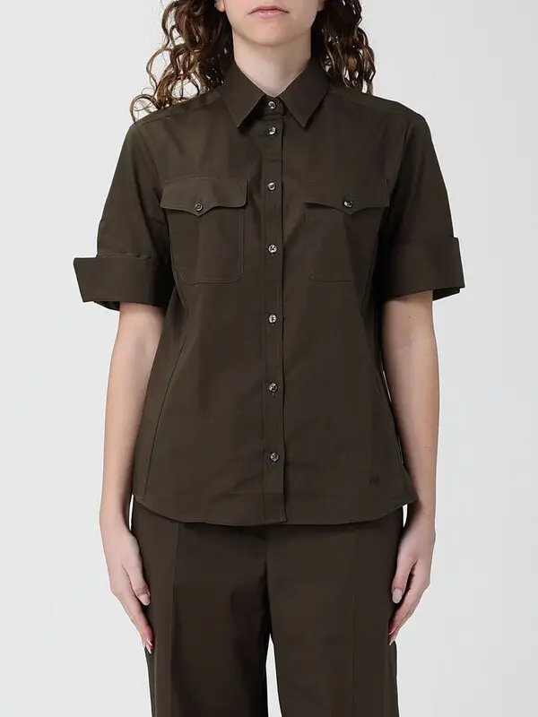 FAY Stretch Cotton Short-sleeve Shirt - Green