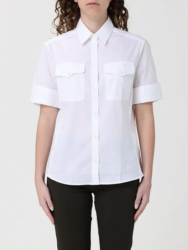 FAY Stretch Cotton Short-sleeve Shirt - White