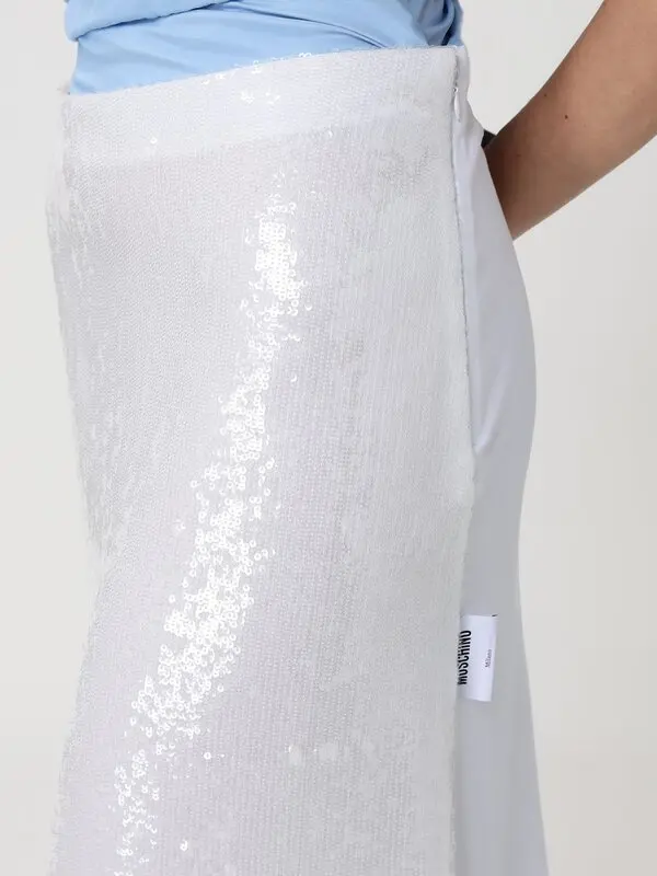 Moschino Sequined Cotton Blend Long Skirt