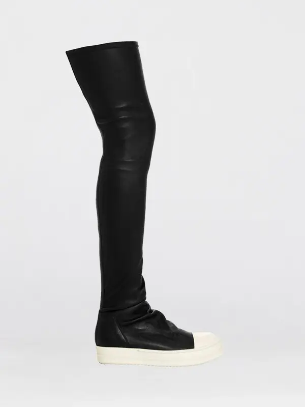 Rick Owens Stretch Leather Thigh-high Boots - White