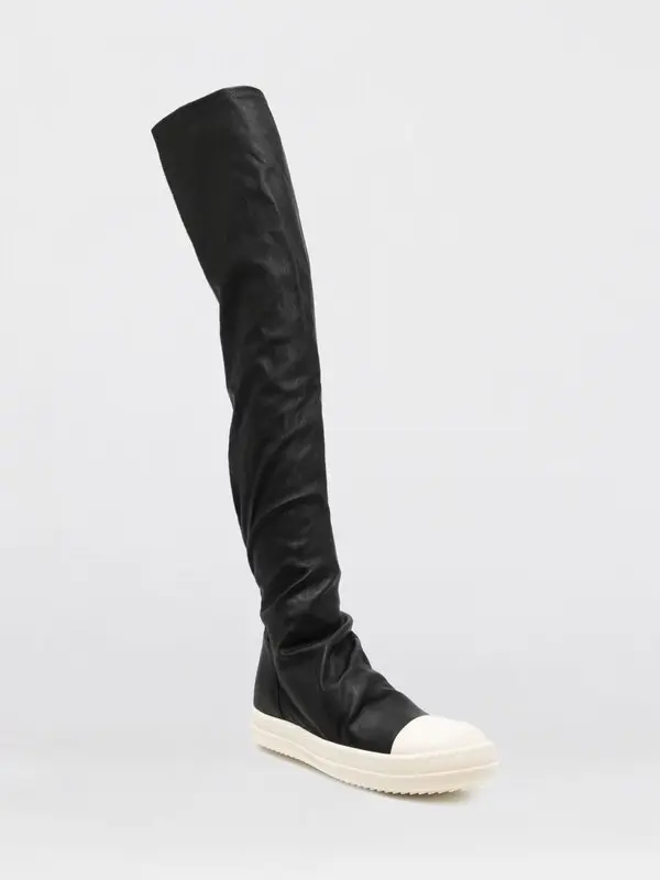 Rick Owens Stretch Leather Thigh-high Boots - White