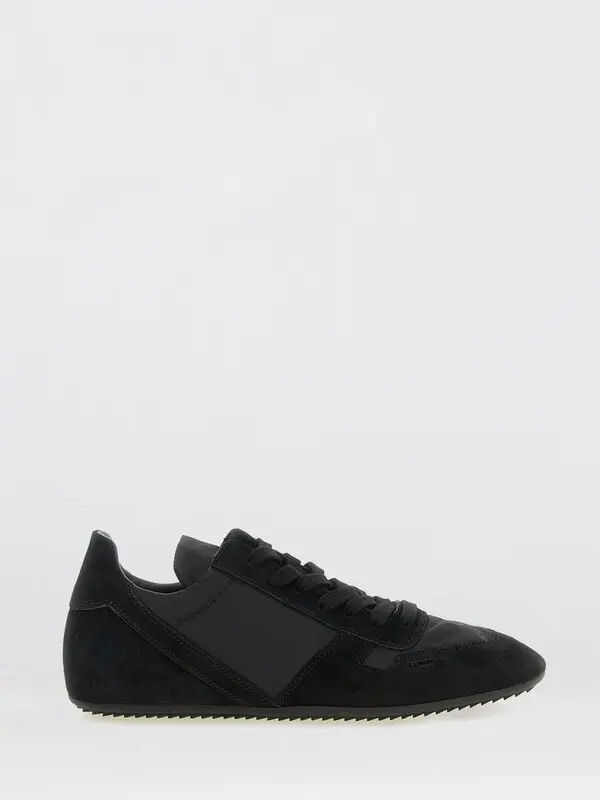 Rick Owens Temple Minimal Suede And Nylon Lace-up Sneakers - Black