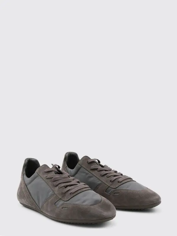 Rick Owens Temple Minimal Suede And Nylon Lace-up Sneakers - Dust