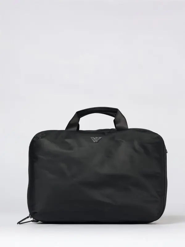 Emporio Armani Modular Backpack In Recycled Nylon With Metallic Logo - Black