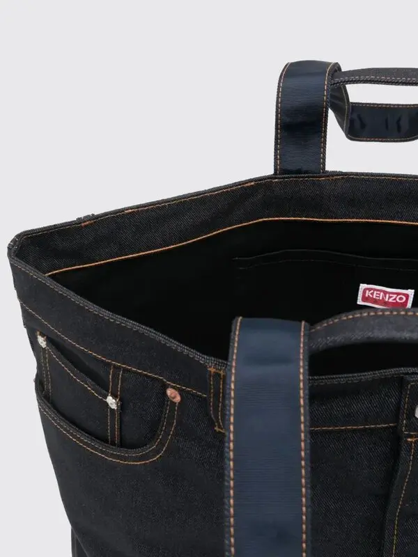 Kenzo Cotton Denim Tote Bag - Blue