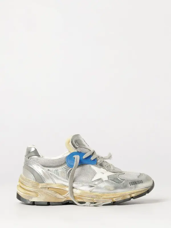 GOLDEN GOOSE Dad-star Sneakers In Mesh And Laminated Leather - Grey