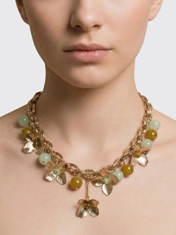 TWINSET Brass Necklace With Beads And Charms - White
