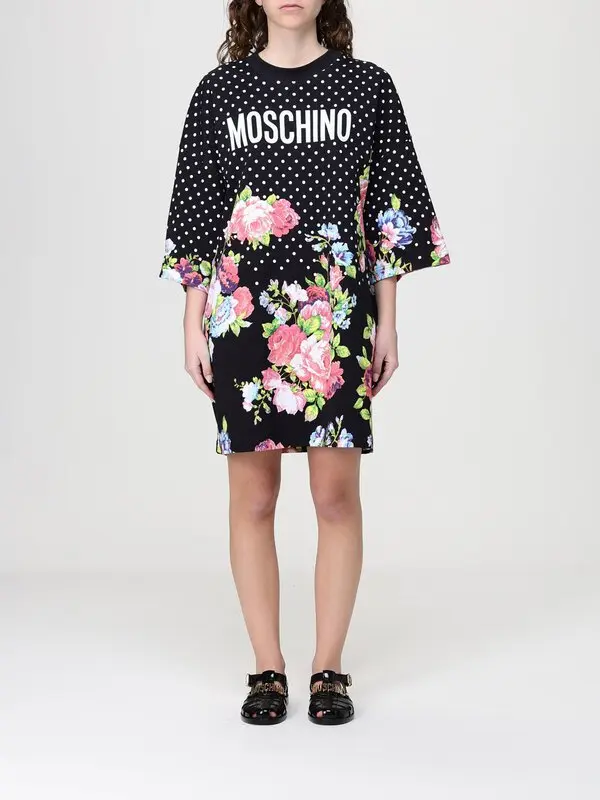 Moschino Dress With Polka Dot And Floral Print