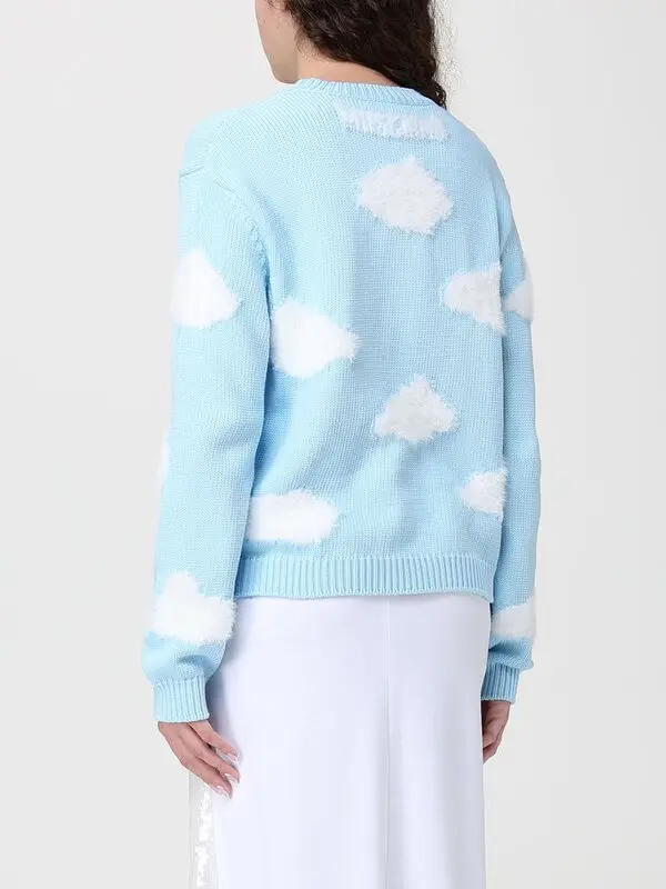 Moschino Cloud Print Crew Neck Jumper - Gnawed Blue