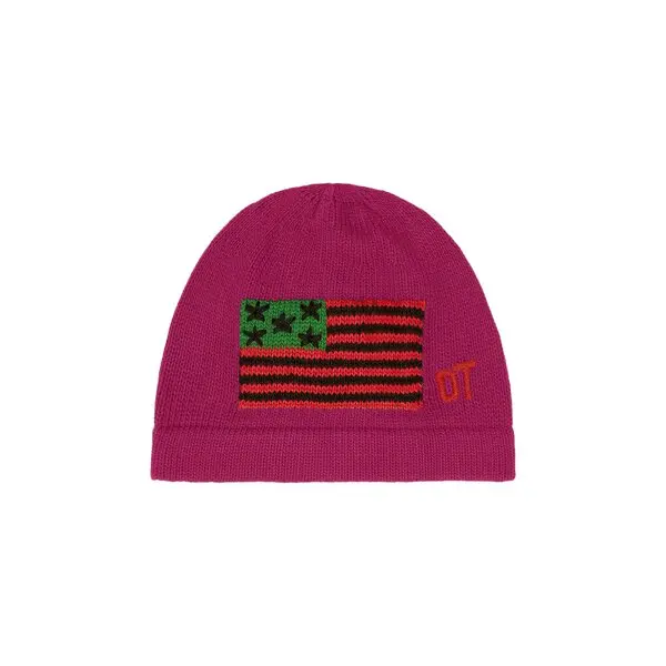 DENIM TEARS Dt Flag Beanie Pink - Red