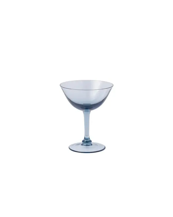 Prada Set Of Two Crystal Champagne Coupe Glasses New York - Blue