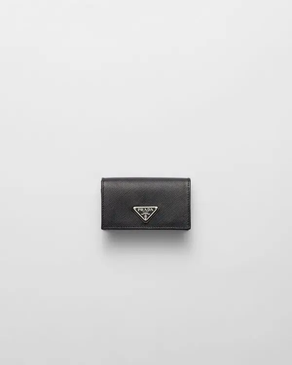 Prada Saffiano Leather Card Holder - Black
