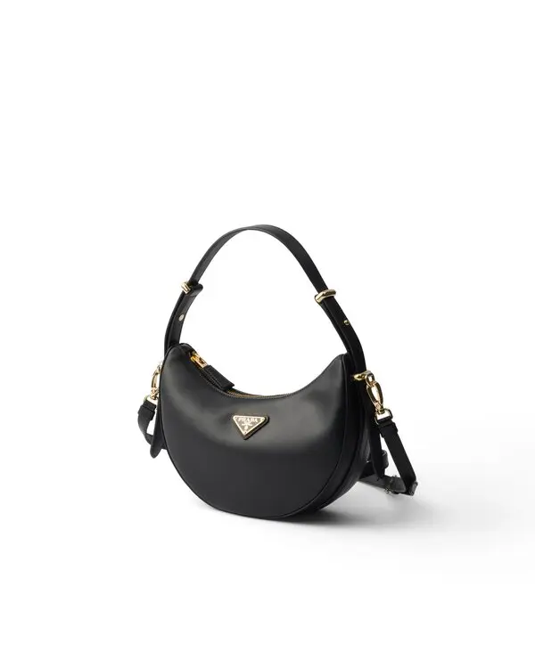 Prada Arqué Mini Leather Shoulder Bag - Black